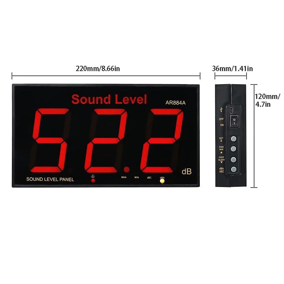 Sound Level Meter 30-130db With Lcd Display Noise Meter Decibel Wall ...