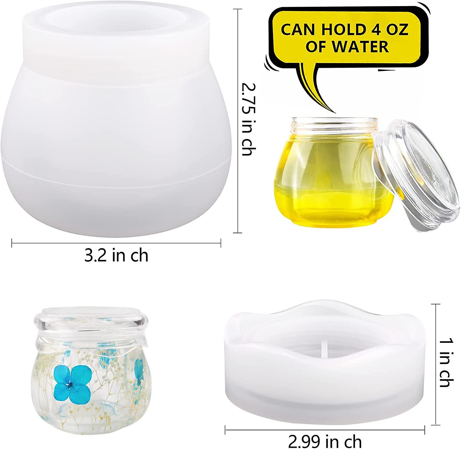 Jar Mold Silicone, Resin Jar Mold With Lid, Pudding Jar Epoxy Resin ...