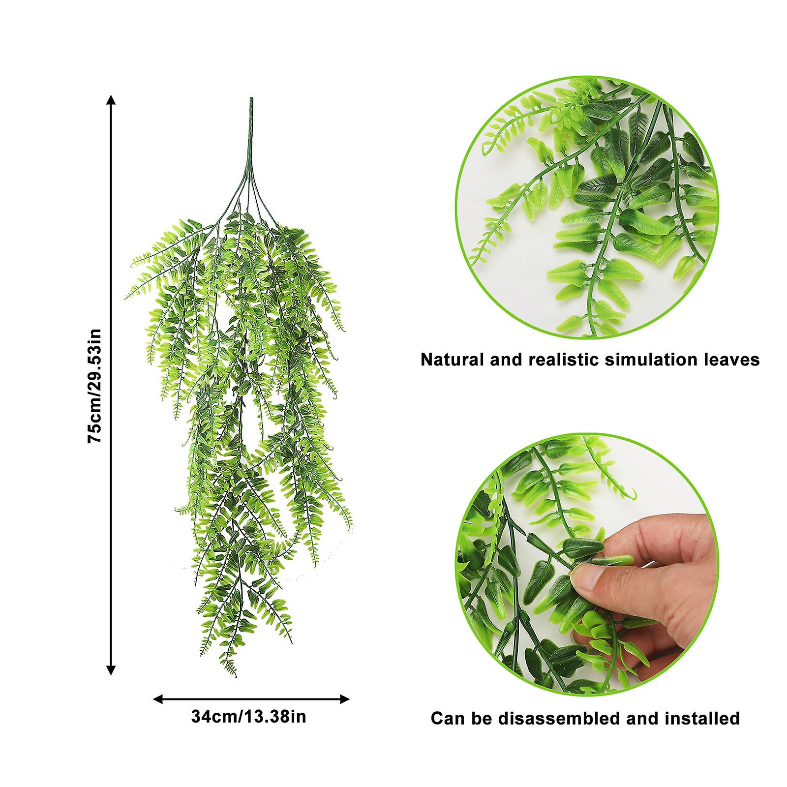 Boston Ferns Falske vinstokke Kunstig hængende Vedbend Naturtro blade ...