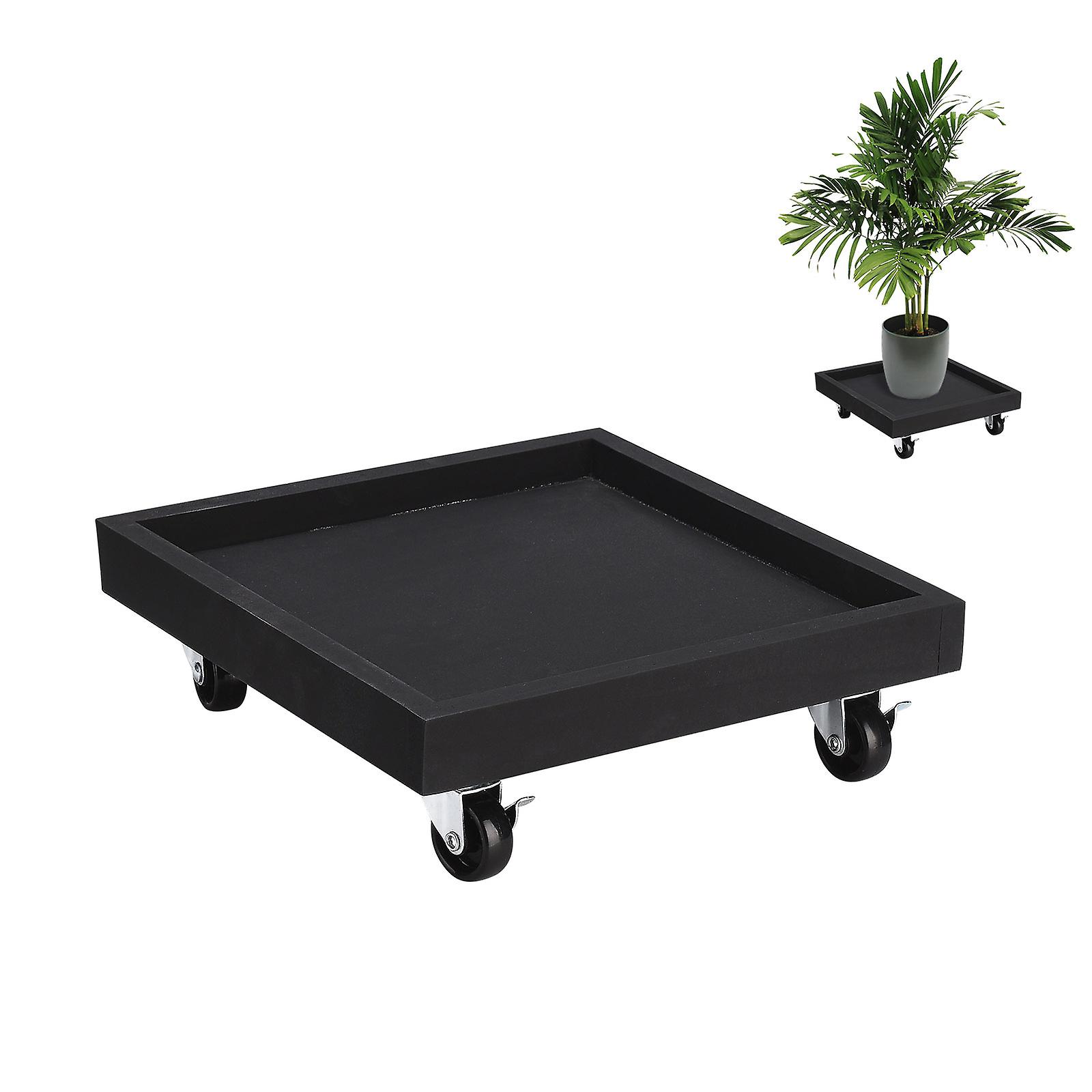 Square Plant Caddy With Wheels Rolling Plant Stand With Wheels Plant ...