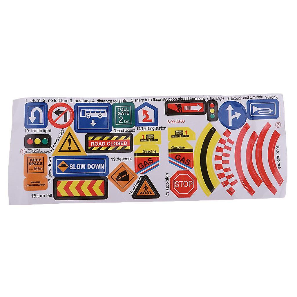 28pcs/pack Plastic Traffic Signs Road Sign Miniatures Kids Educational Toy A | Fruugo UK