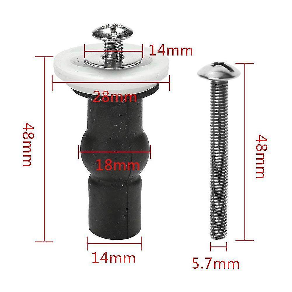 Toilet Top Fix Screws Fixings 2 Pairs Universal Expanding Rubber Screw ...
