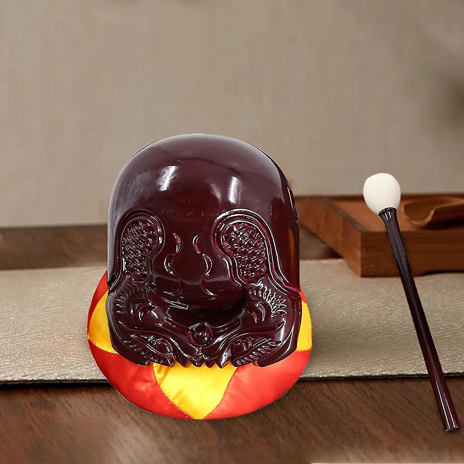 Wooden Fish Temple Block,temple Block Zen Drum With Mallet Cushion ...