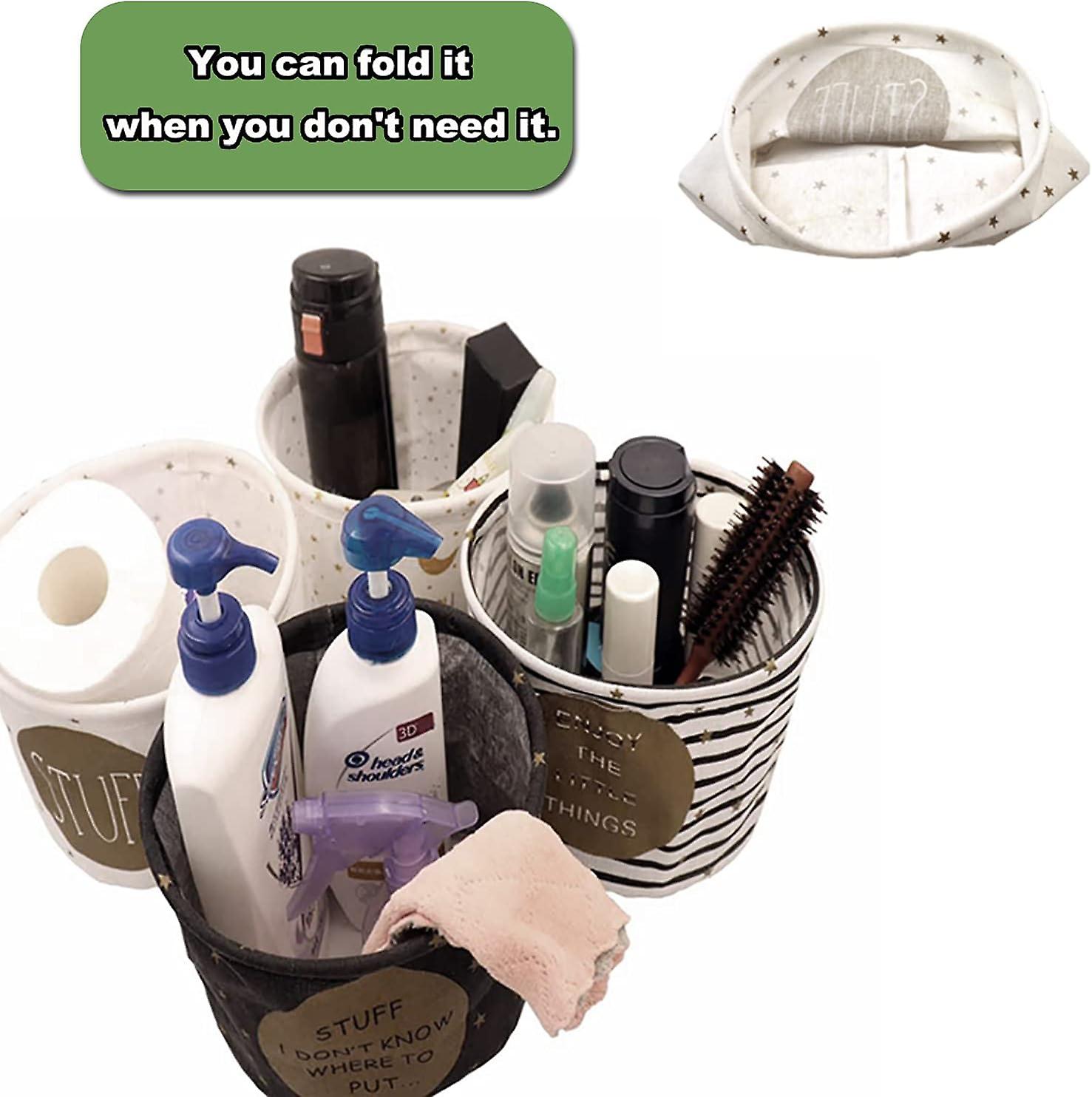 Set Of 4 Foldable Round Storage Boxes - Organize And Store With Style ...