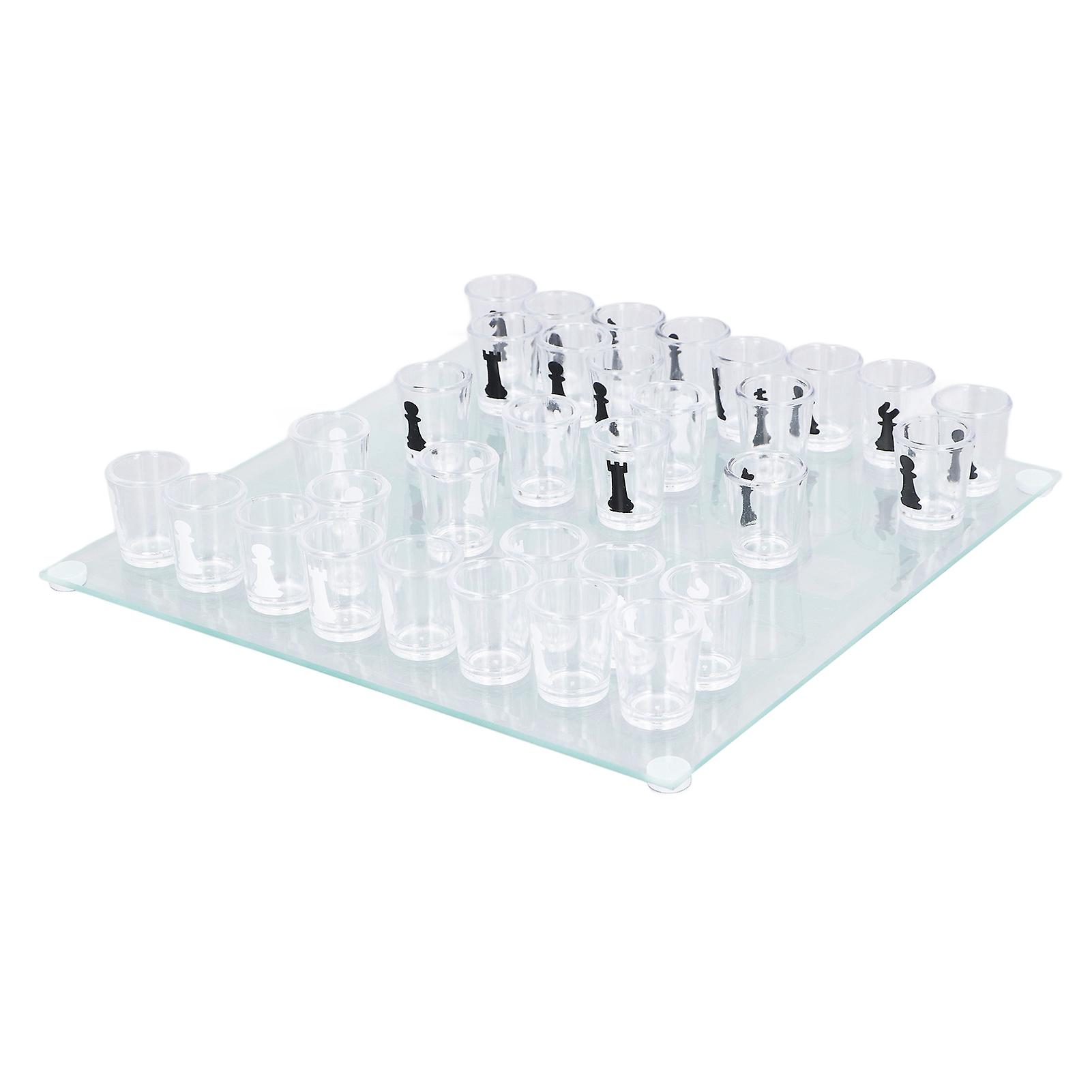 Shot Glass Chess Set Drinking Game Set Chess Board with Shot Glass ...