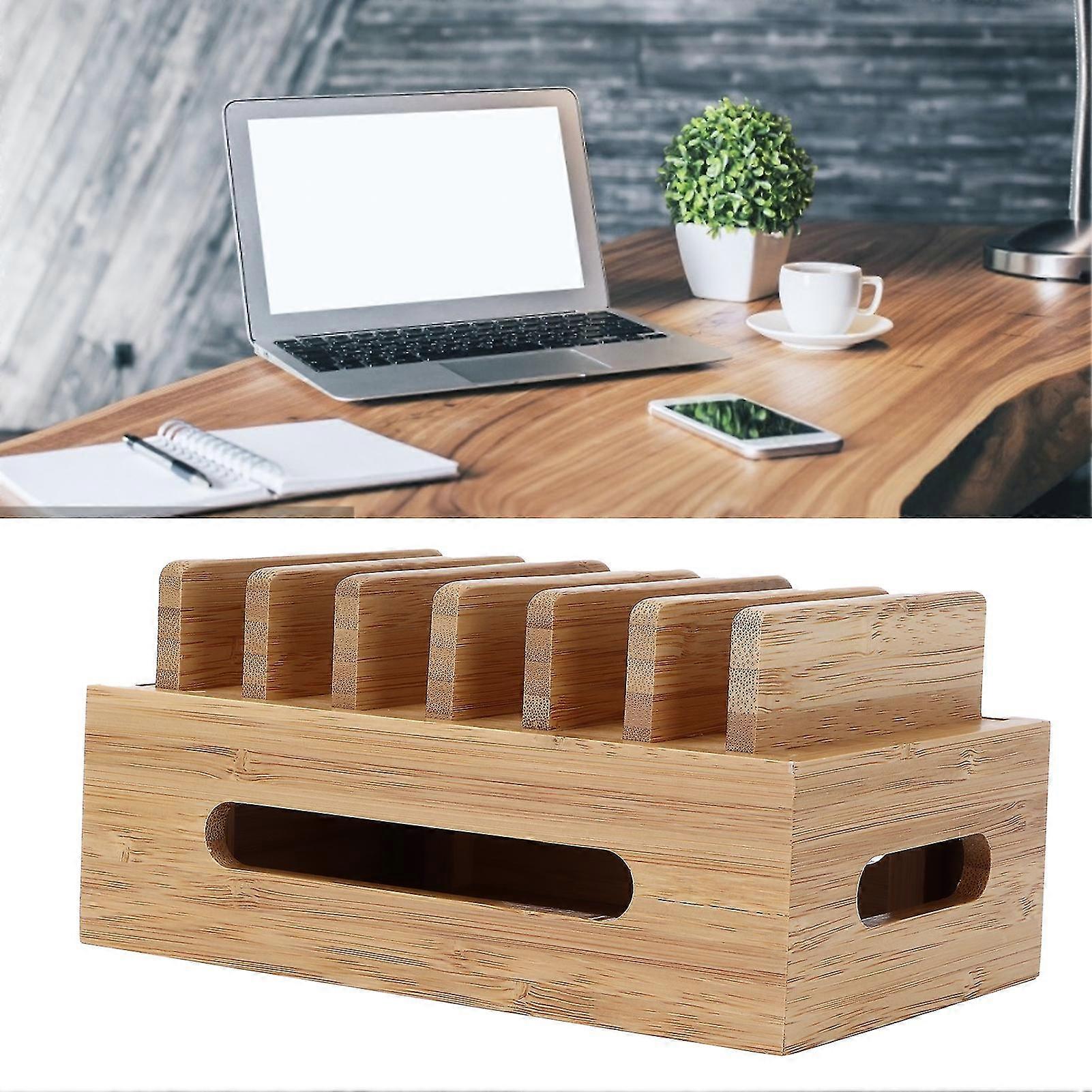 Bamboo Charging Station, Cell Phone Docking Stations for Multi Device ...