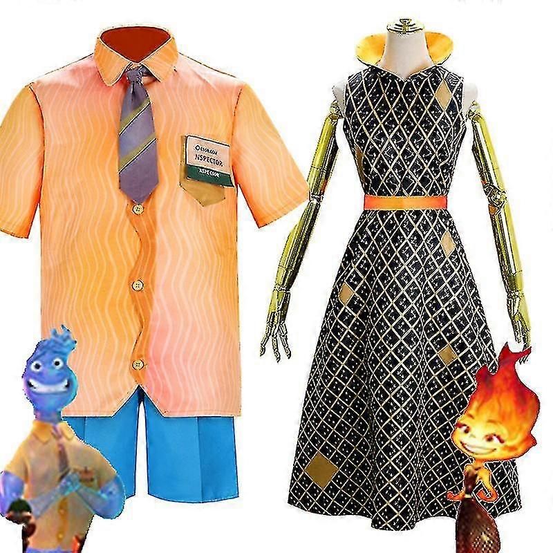 Deluxe Kids Elemental Amber Wade Costumes Movie Water Fire Adult Suit ...