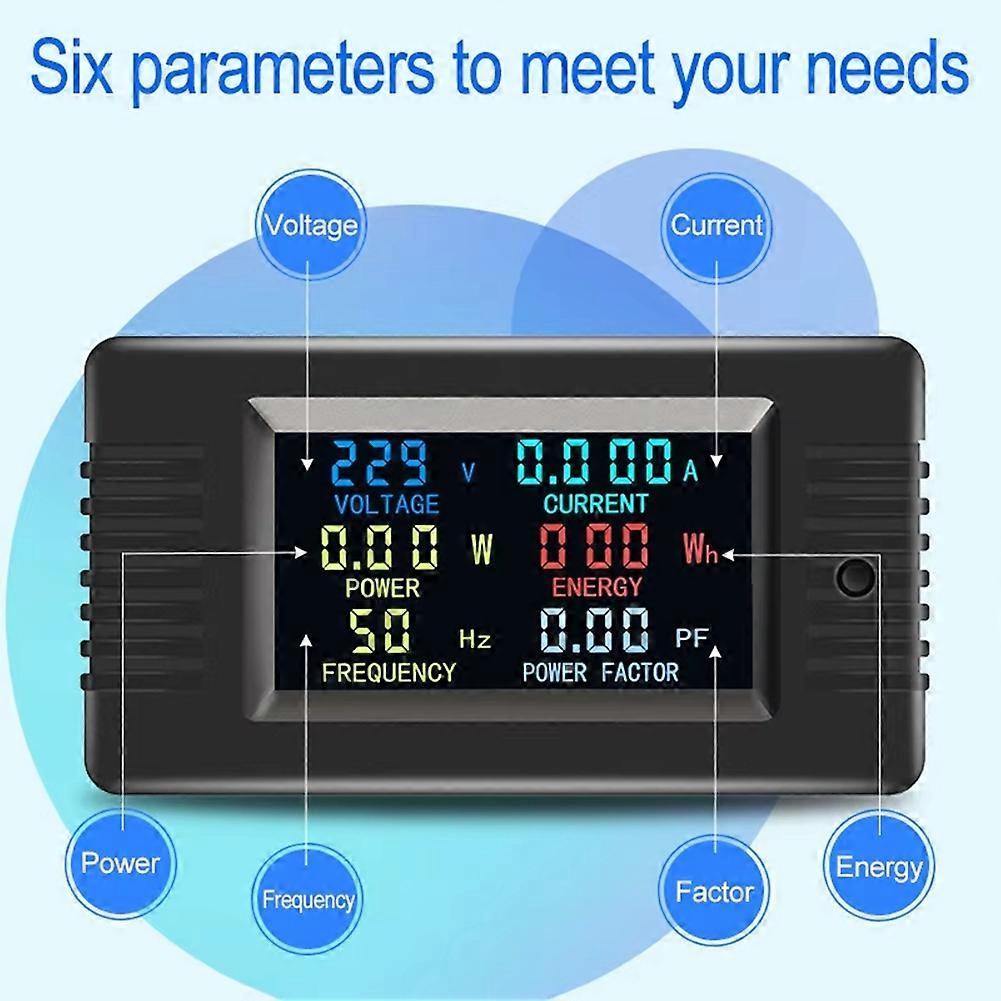 PZEM-022 Digital Smart Energy Meter Single LCD Display Color Screen 6in1 Voltmeter Kwh Meter ...