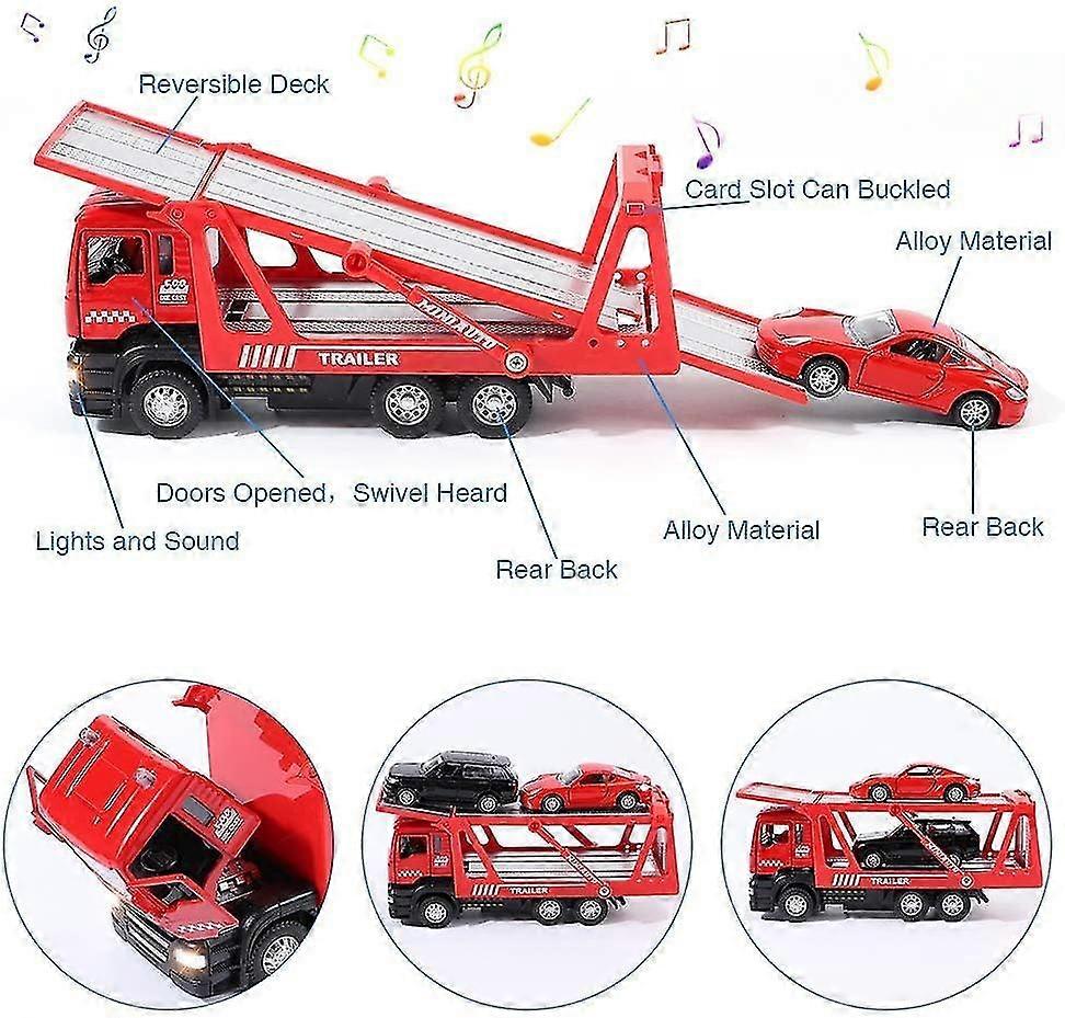 4st bärgningsbil med mini leksaksbilar som bilar med ljus och ljud ...