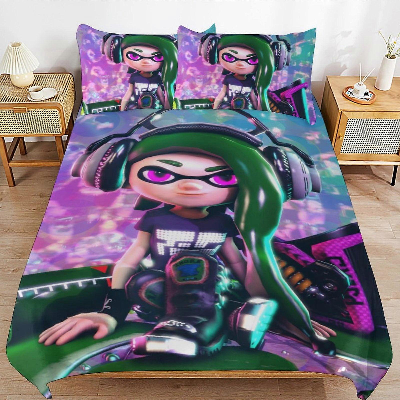 x168 Splatoon Comforter Set 3 Pieces Quilt Cover Set Soft Bedding Sets ...