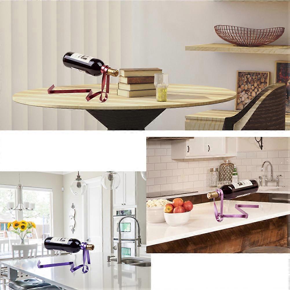 Iron Wine Bottle Holder Ribbon Suspension Wine Rack Personality Balance ...