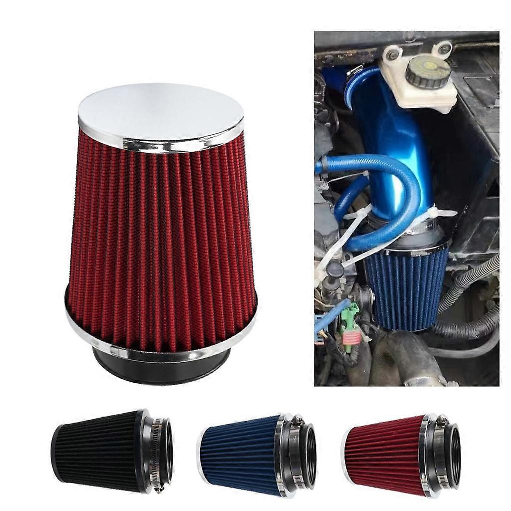 Universal 3'' / 76mm Air Filter Aluminium High Flow Cold Air Intake ...