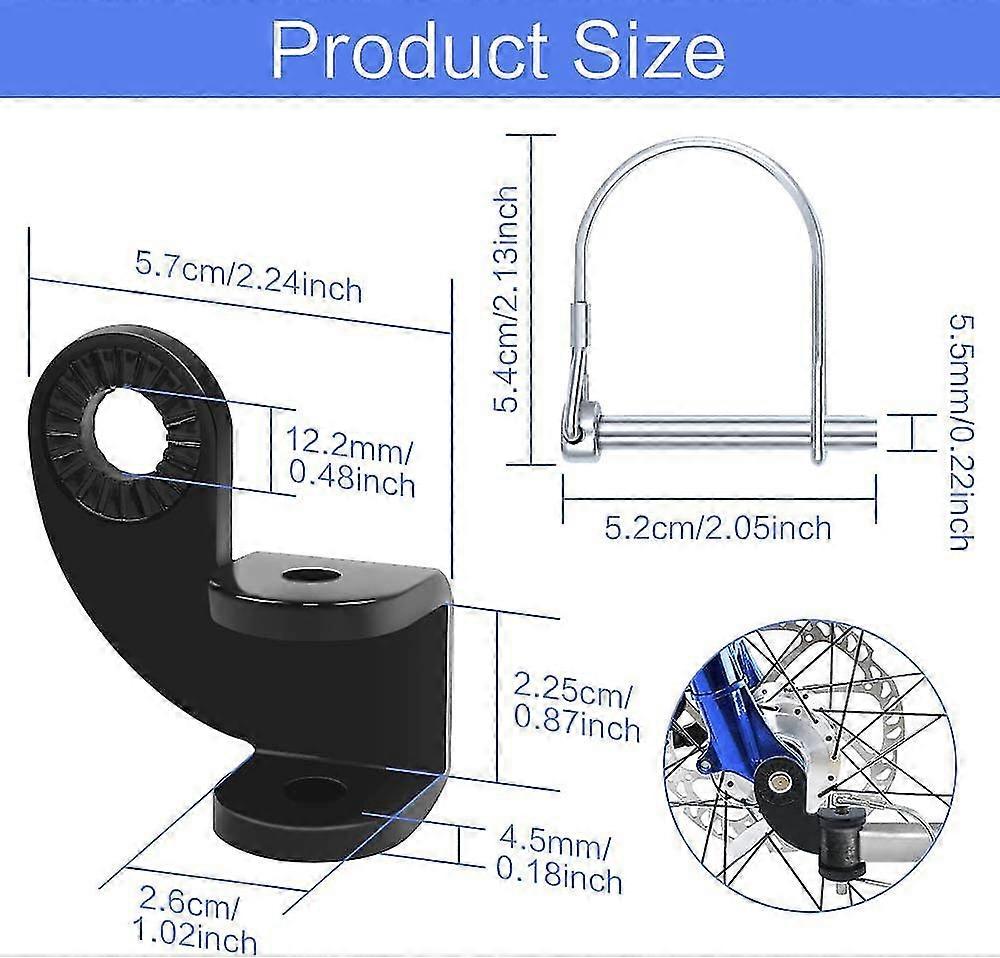 2 Pcs Bike Trailer Coupler Bicycle Trailer Hitch Steel Connector ...