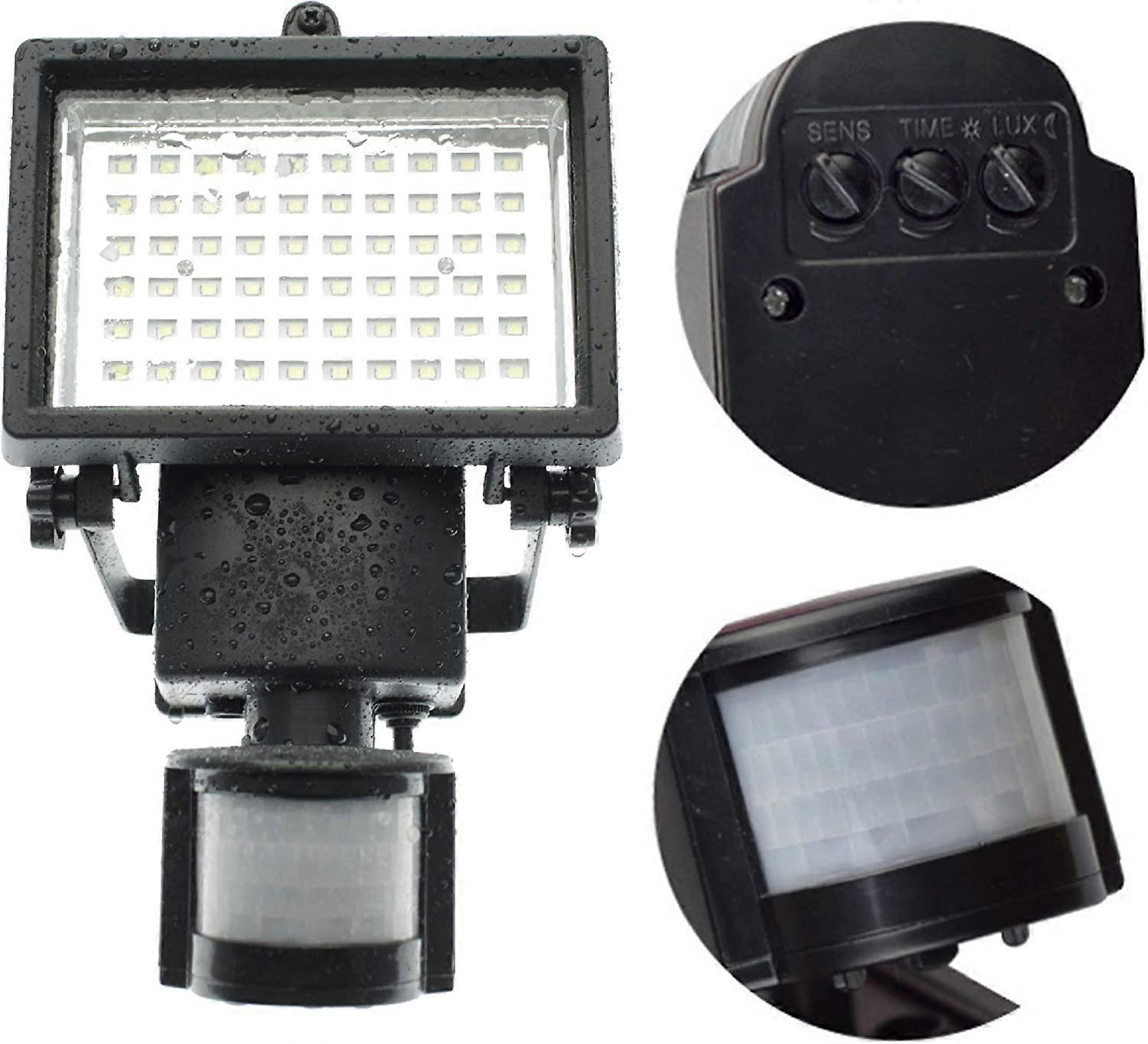 60 LED Solar Spotlight IP44 Solar Wall Light Solar Floodlight with ...