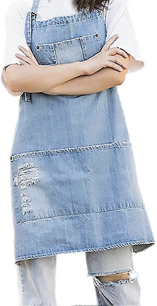 Almi Cotton Denim Apron Adjustable Baking Cooking Apron With Pockets ...