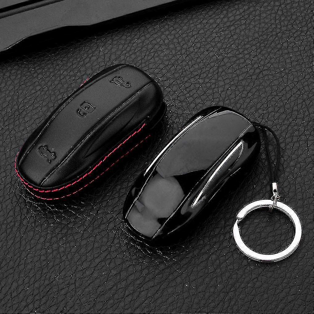 ReducedFor Tesla Model X 4d Car Leather Key Cover Case Remote Car Key ...