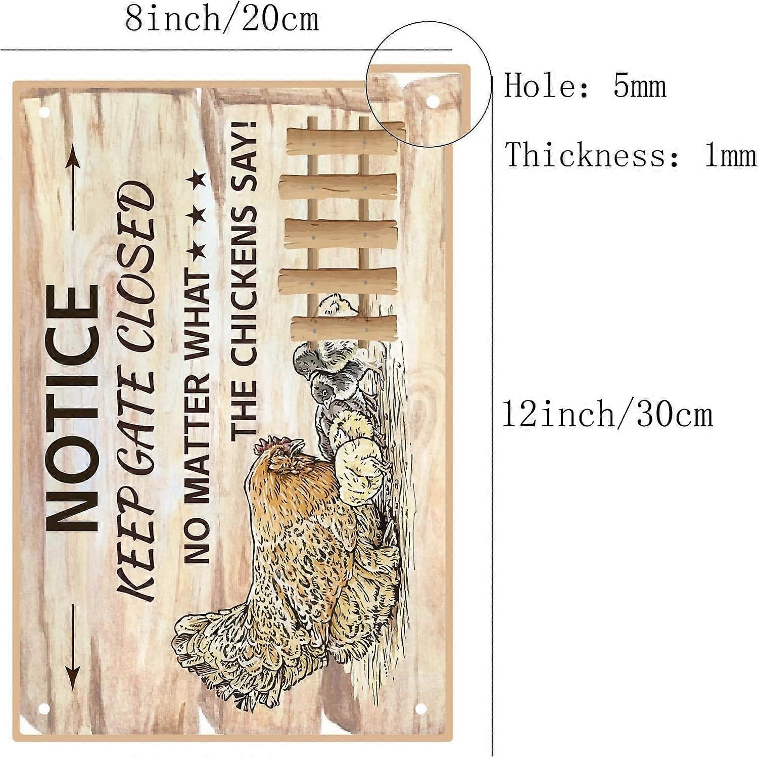 Chicken Tin Sign Vintage Metal Signs Painting Retro Farmhouse Plaque ...