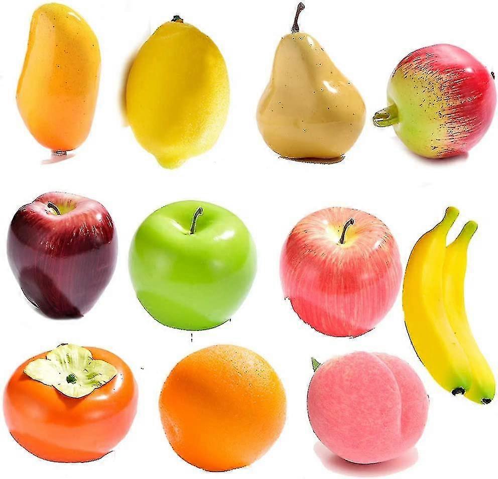 11pcs Artificial Fruits Realistic Fake Fruit Decorative Lifelike ...
