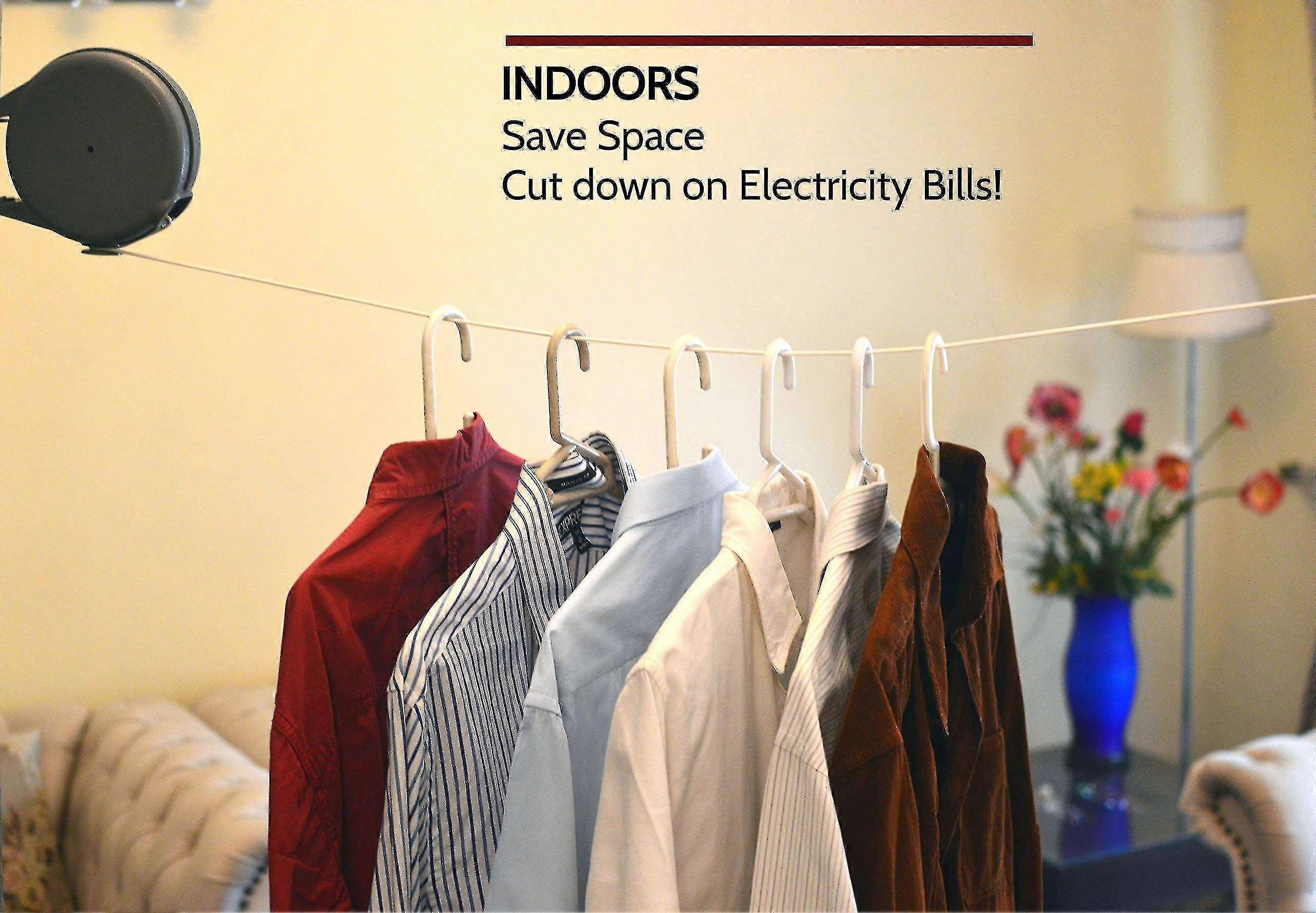 40ft Retractable Clothesline Portable Heavy Duty Indoor And Outdoor ...