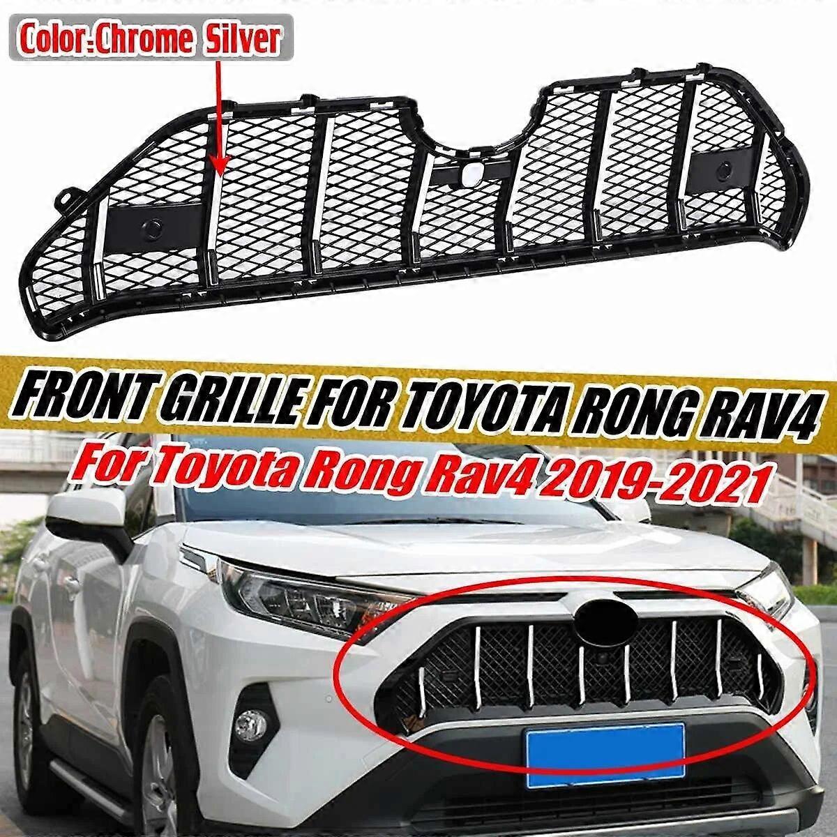 Chrome Silver Car Front Upper Grill For Toyota Rong Rav4 2019 2020 2021 ...