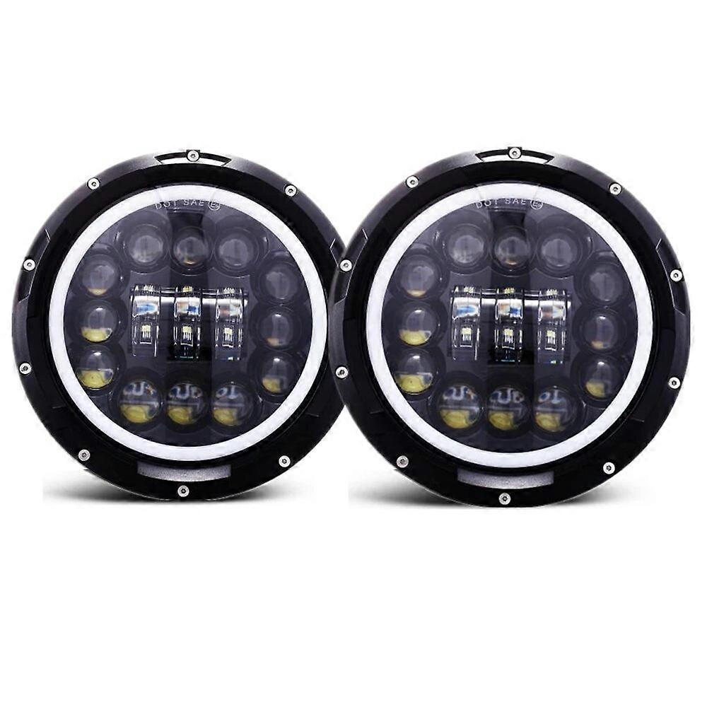 Classic Car Accessories DOT 7 inch Round LED Headlights For Land Rover ...