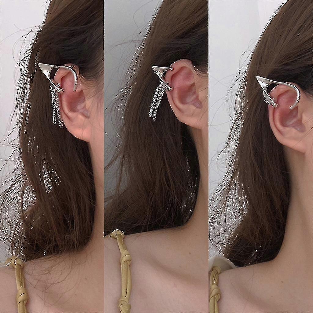 Punk Elf Ears Clip Earring Metal Ear Cuff Headdress Cosplay Party Dress ...