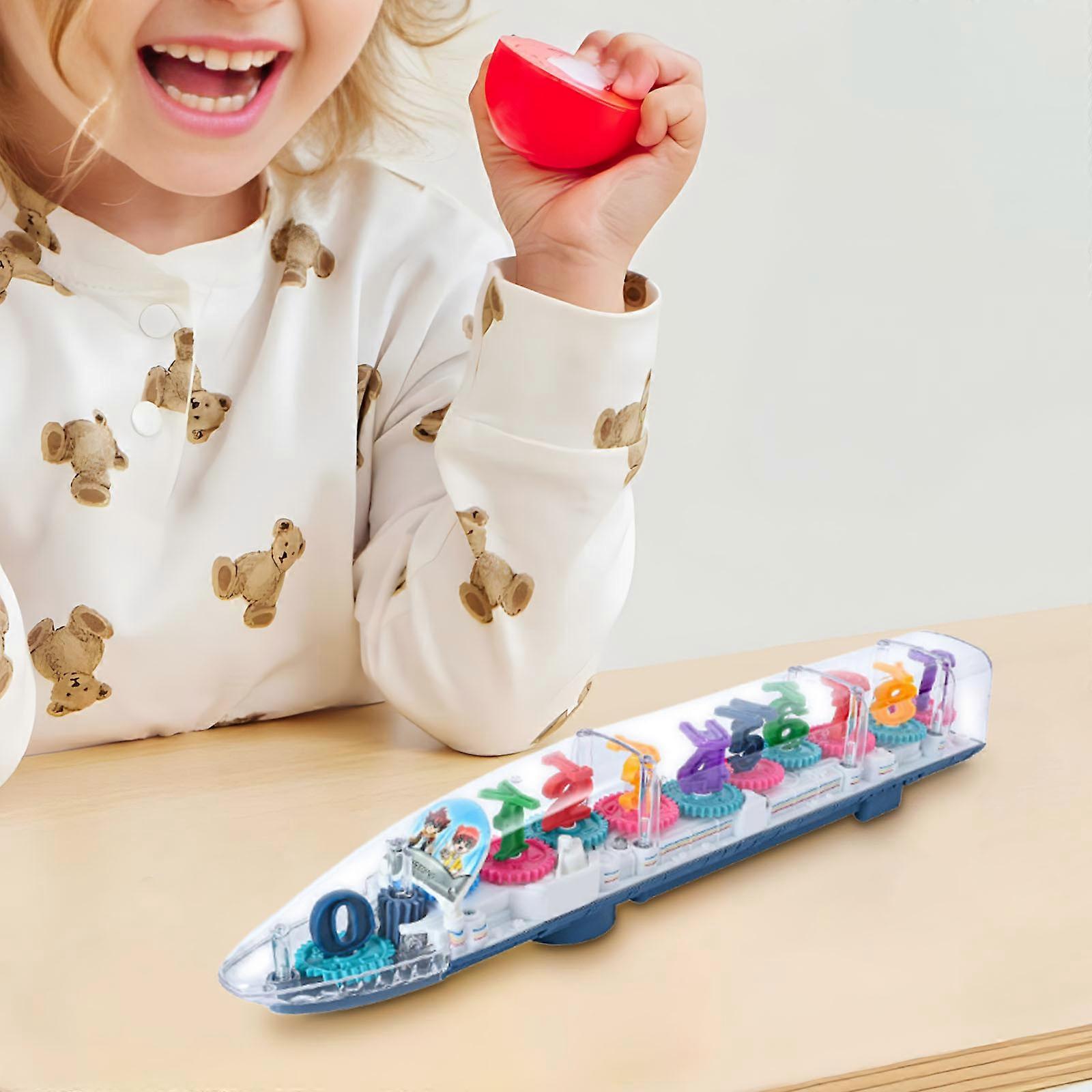 Transparent Gear Toy Car Music Luminous Gear Train Children Boys Toys ...