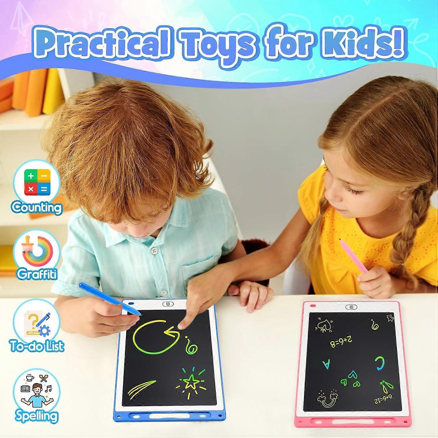 2 Pack LCD Drawing Tablet for Kids, 8.5inch Colorful LCD Writing Board ...