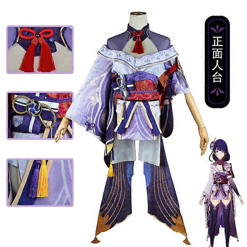 Raiden Shogun Cosplay Genshin Impact Costume Baal Wig Shoes Cosplay ...