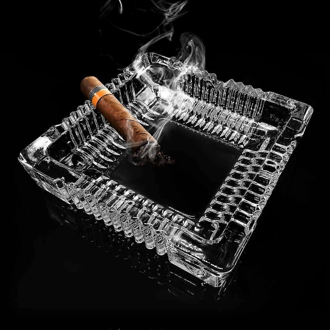 Ashtray , Large Glass Ashtray ForCigar , Clear Crystal Ash Trays ...