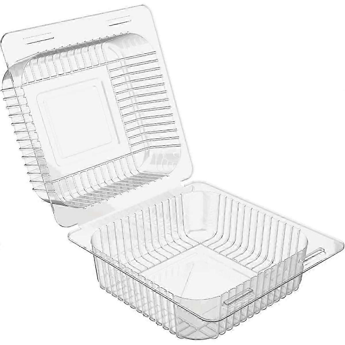 100 Count Clear Plastic Hinged Clamshell Takeout Tray Food Clamshell ...