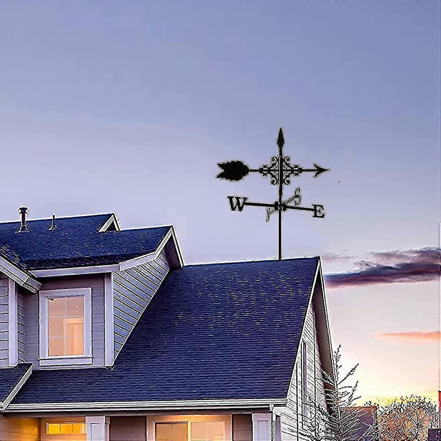 Metal Weathervane With Arrow Ornament, Garden H-stake Weather Vane Wind ...