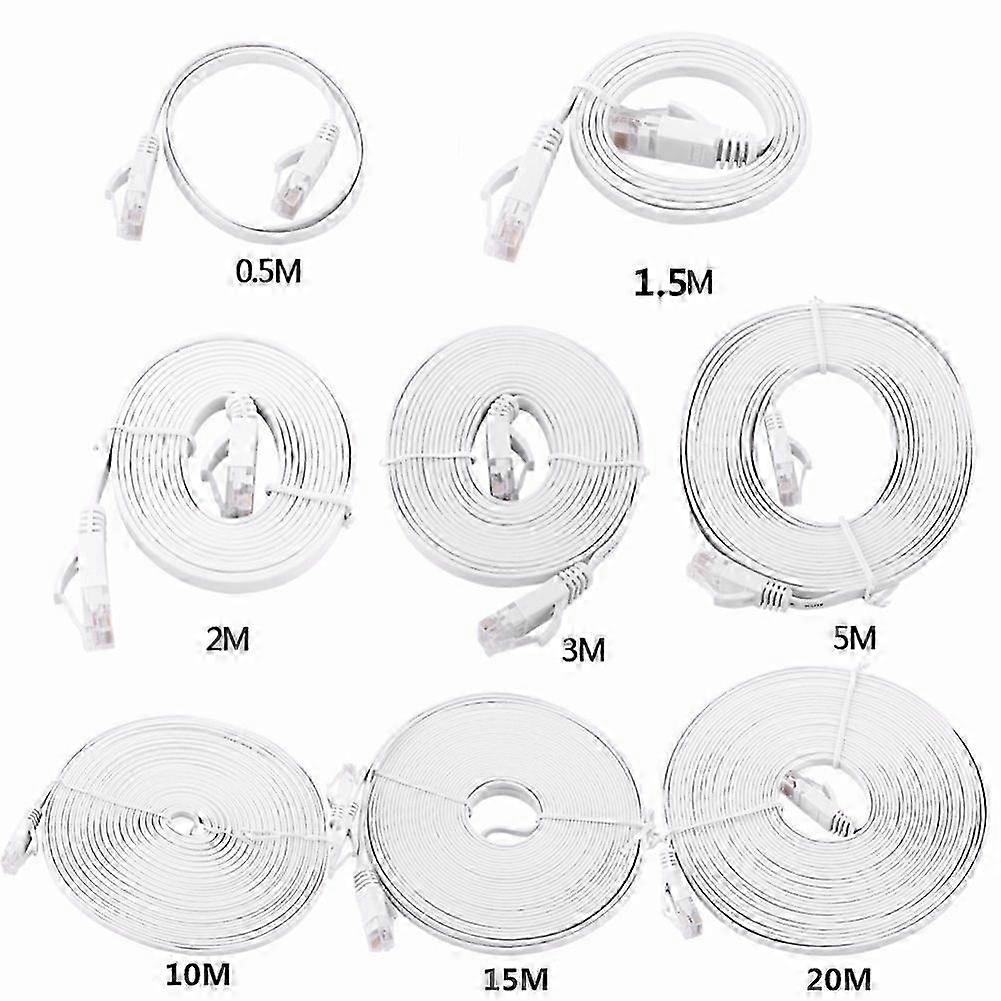 0.5m 1.5m 2m 3m 5m 10m 15m 20m Ethernet Cable High Speed RJ45 CAT6 Flat ...