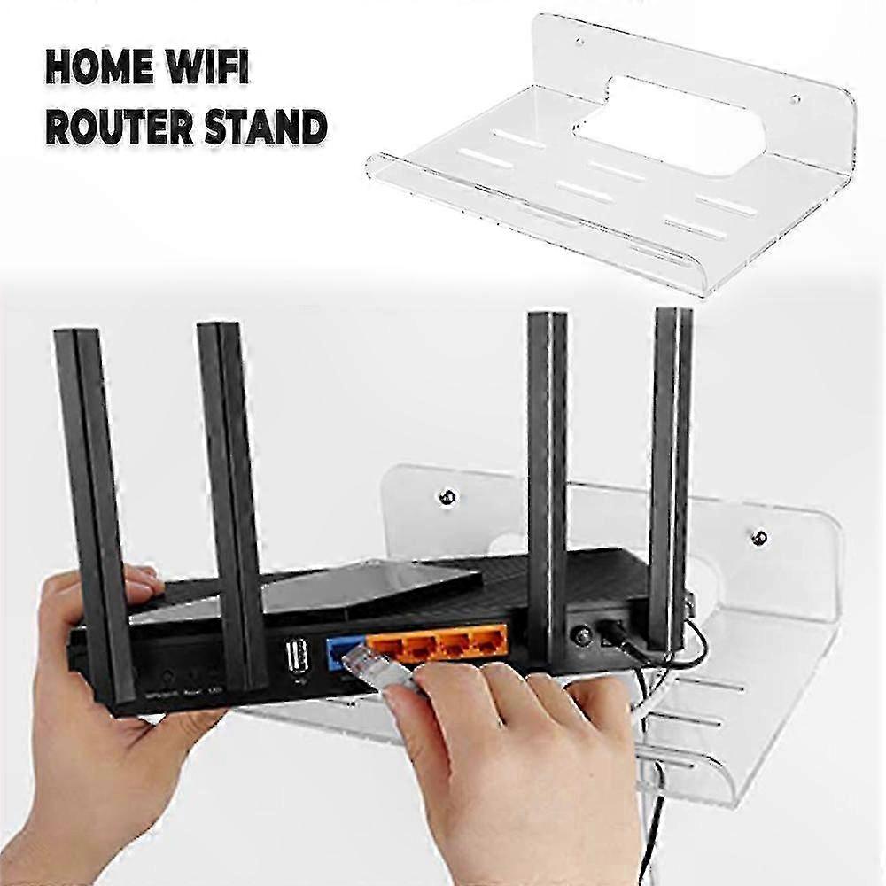 Wall-Mounted Acrylic WiFi Router Shelf with Heat Sink for Home ...