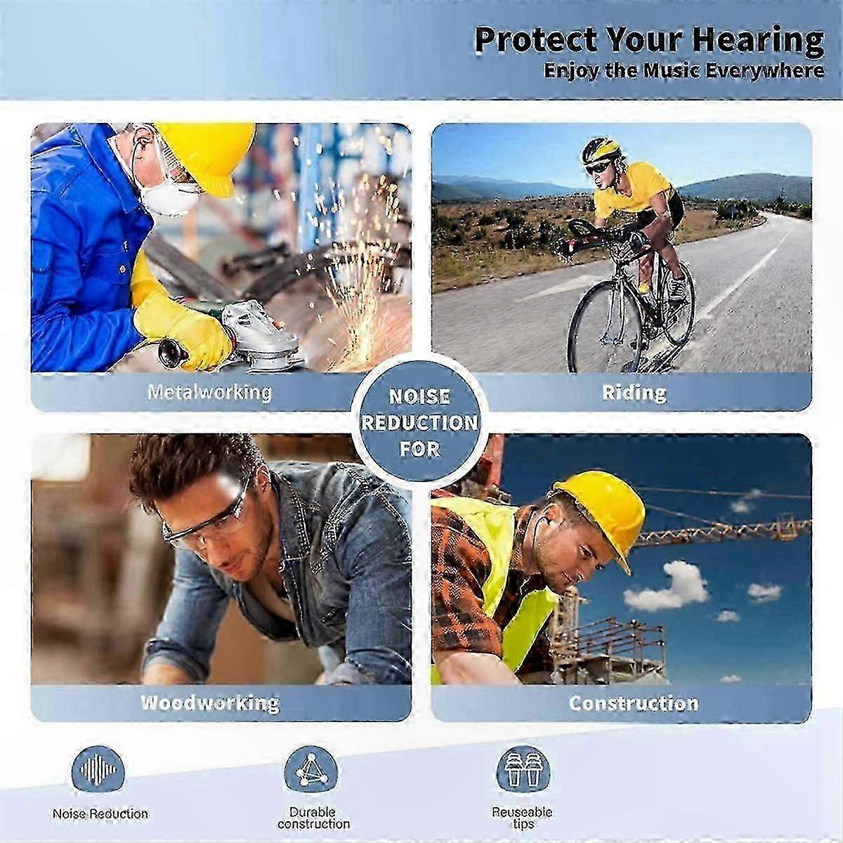 Bluetooth Earplugs with Hearing Protection for Construction and Loud ...