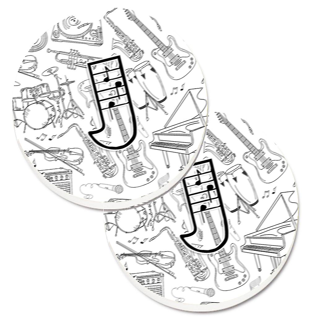 Letter J Musical Note Letters Set of 2 Cup Holder Car Coasters | Fruugo UK