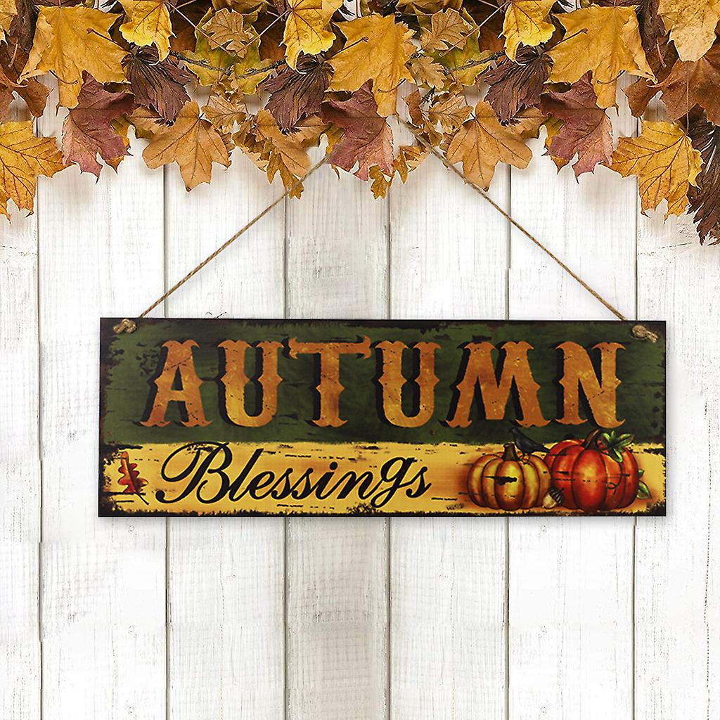 Welcome Autumn Hanging Door Sign Plaque Wooden House Decorations ...