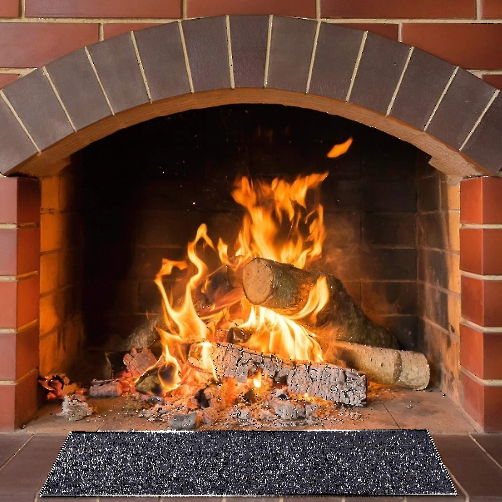 Fireproof Fireplace Hearth Rug Non Slip Protection Mat Flame Resistant ...