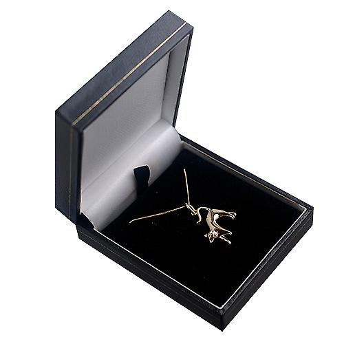 9ct Gold 23x21mm Cat Pendant with a curb Chain 20 inches | Fruugo US