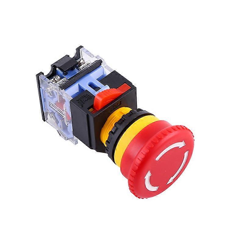 Push button for emergency stop 22mm 1NO 1NC 500V 10A with mushroom lock 40mm | Fruugo AU