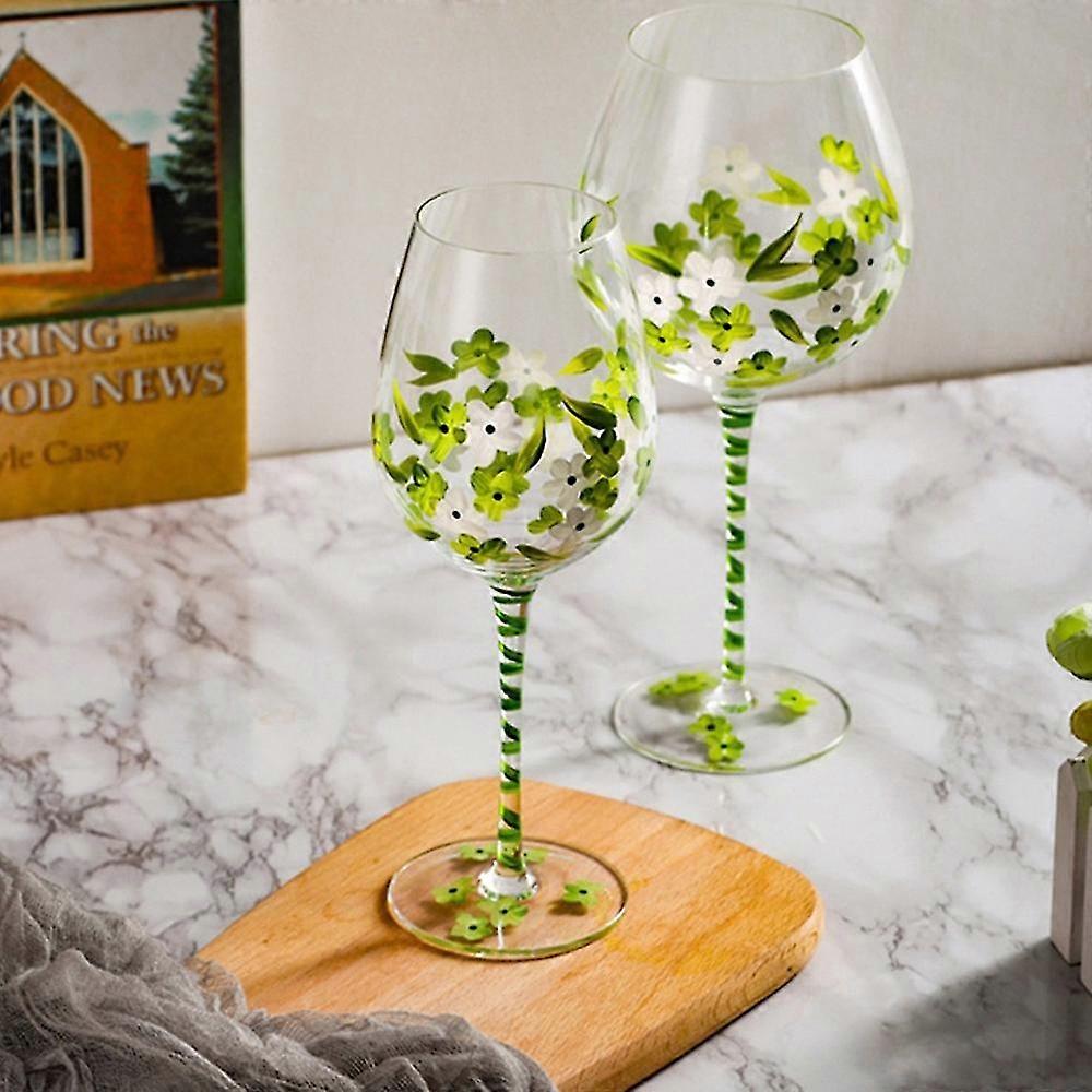 420/830ml Nordic Colored Glass Cup Wine Glasses Creative Hand-painted ...