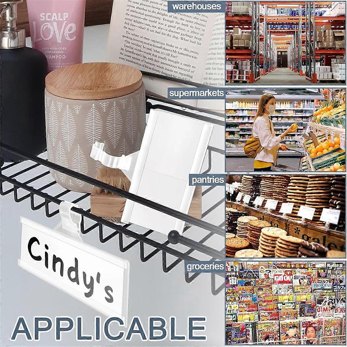 100 Pieces Plastic Wire Shelf Label Holders, Reusable Price Label ...