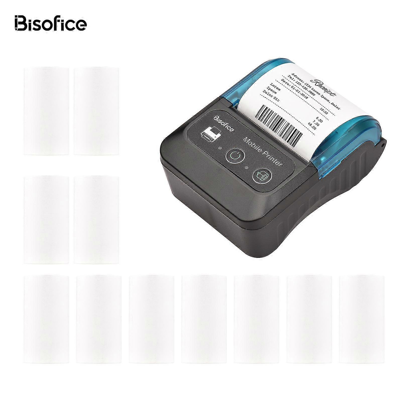 Bisofice Portable 58mm Receipt Thermal Printer 2 inches Mini Mobile Pocket Printers with 11 ...
