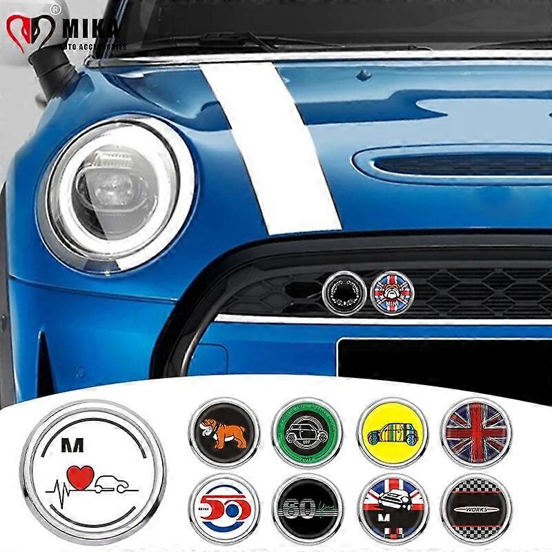 Car Interior Car Front Grill Badge Cover Emblem 3D Stickers FOR Mini ...