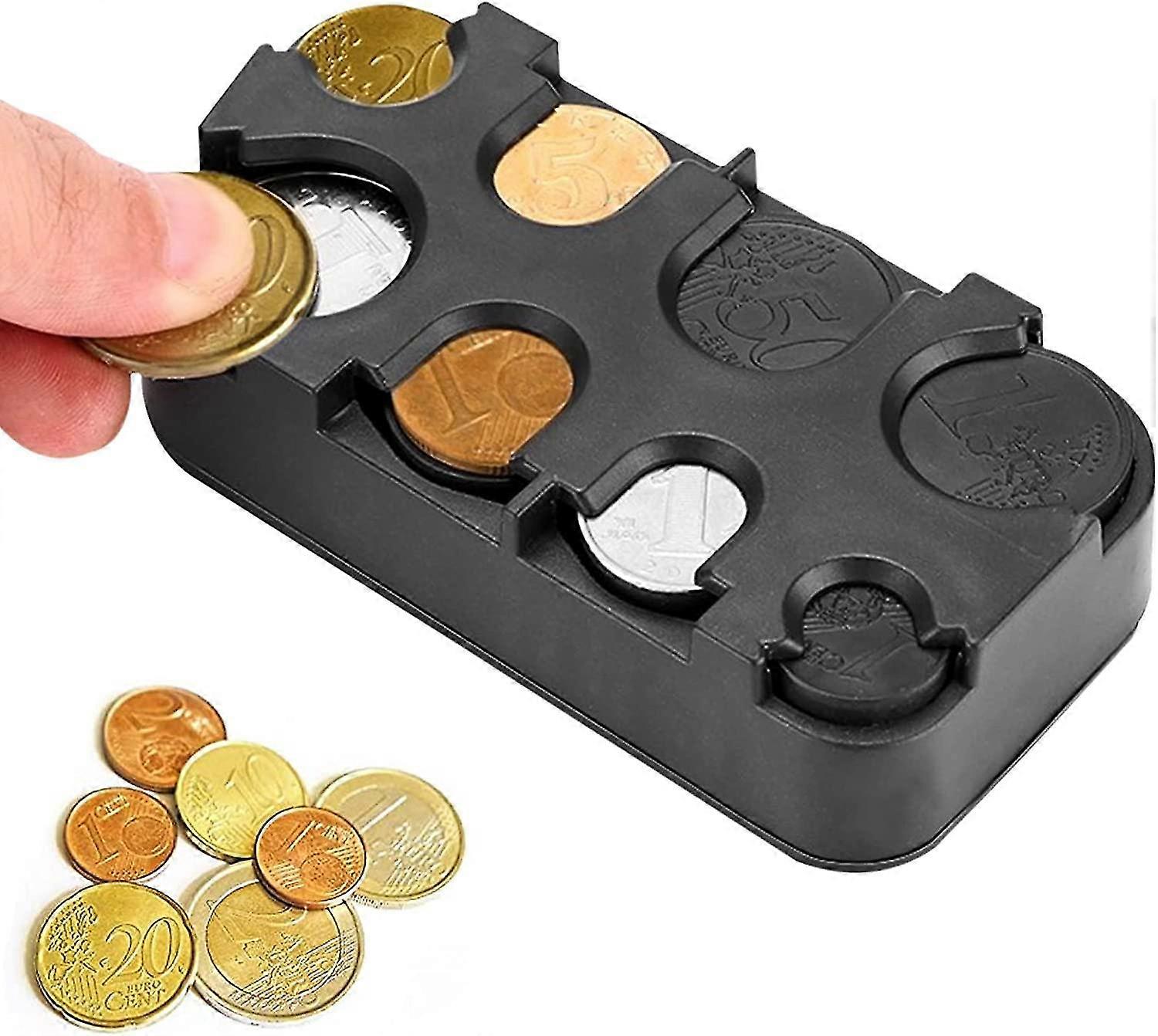 Car Coin Holder, Euro/dollar Coin Dispenser Storage Box - Black | Fruugo UK