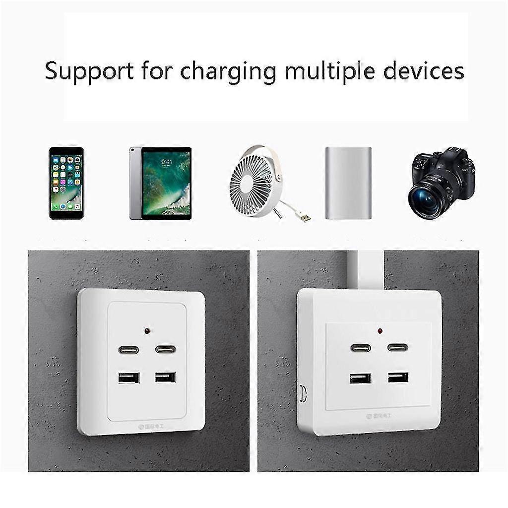Usb Outlet Typec Usb Wall Charger Outlet Charging Power Outlet With Usb ...