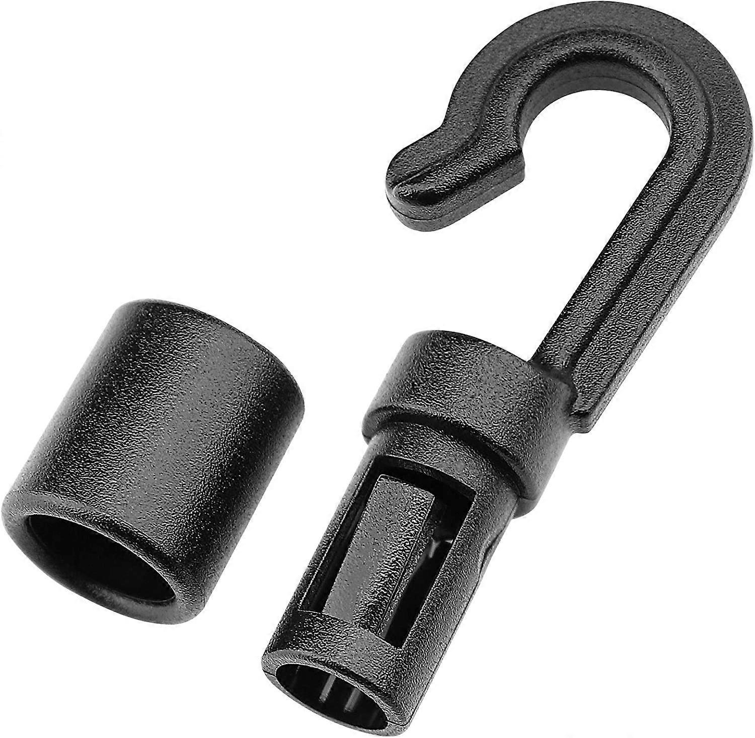 Shock Cord Hooks 1/4 inch to 3/16 inch, Black Plastic Bungee Cord Hooks ...