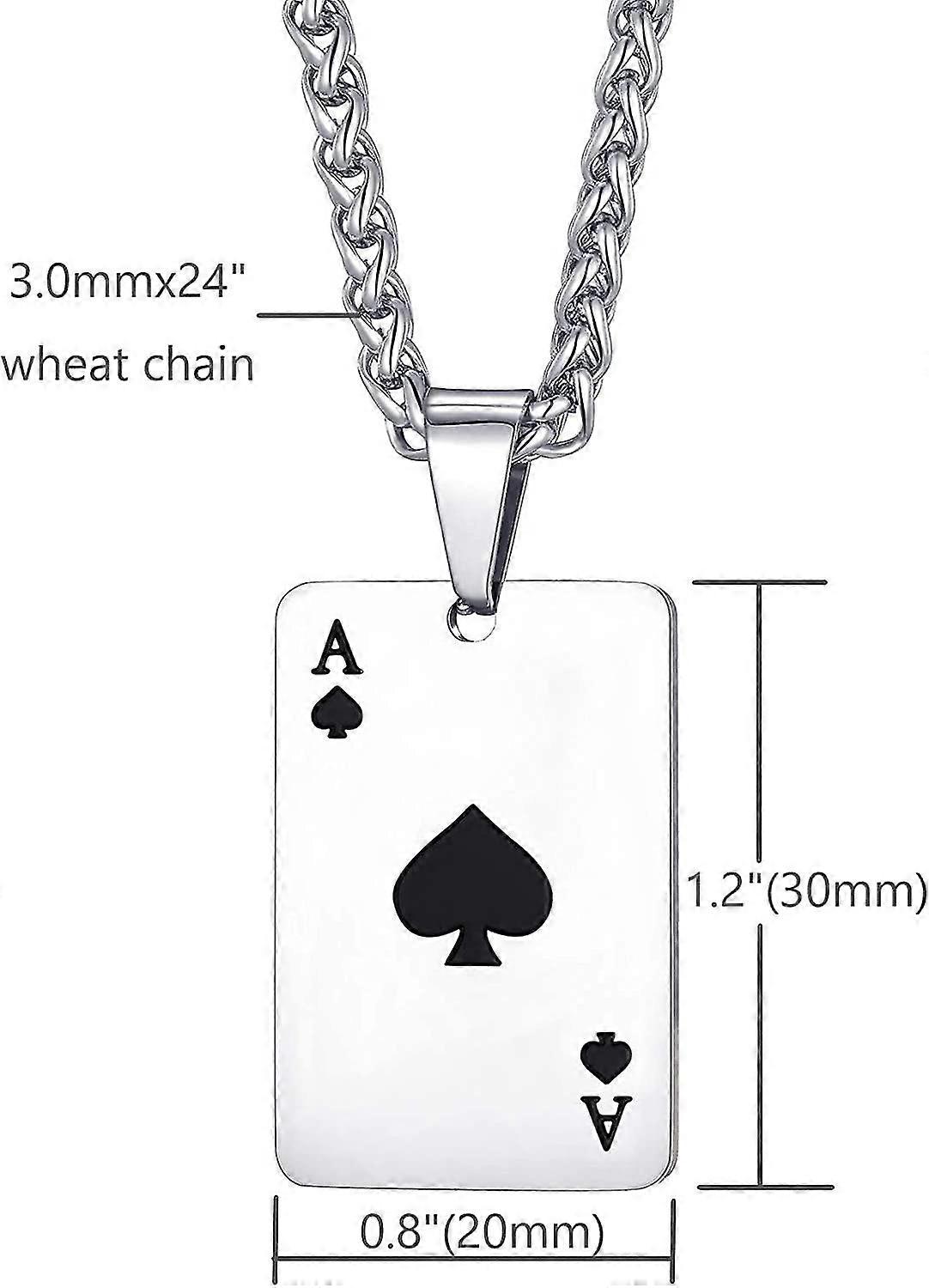 Stainless Steel Ace Of Spades Pendant Necklace For Men And Women Small ...