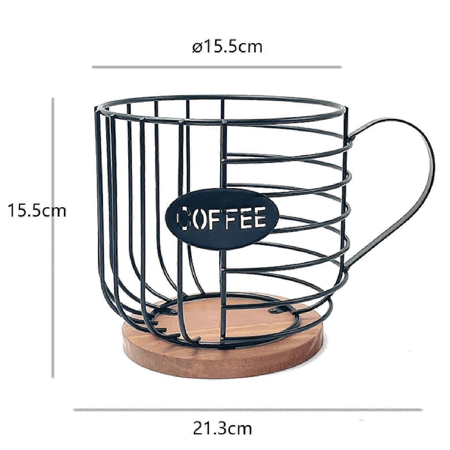 Metal Coffee Pods Holder with Wooden Base Cup Shape Keep Your ...