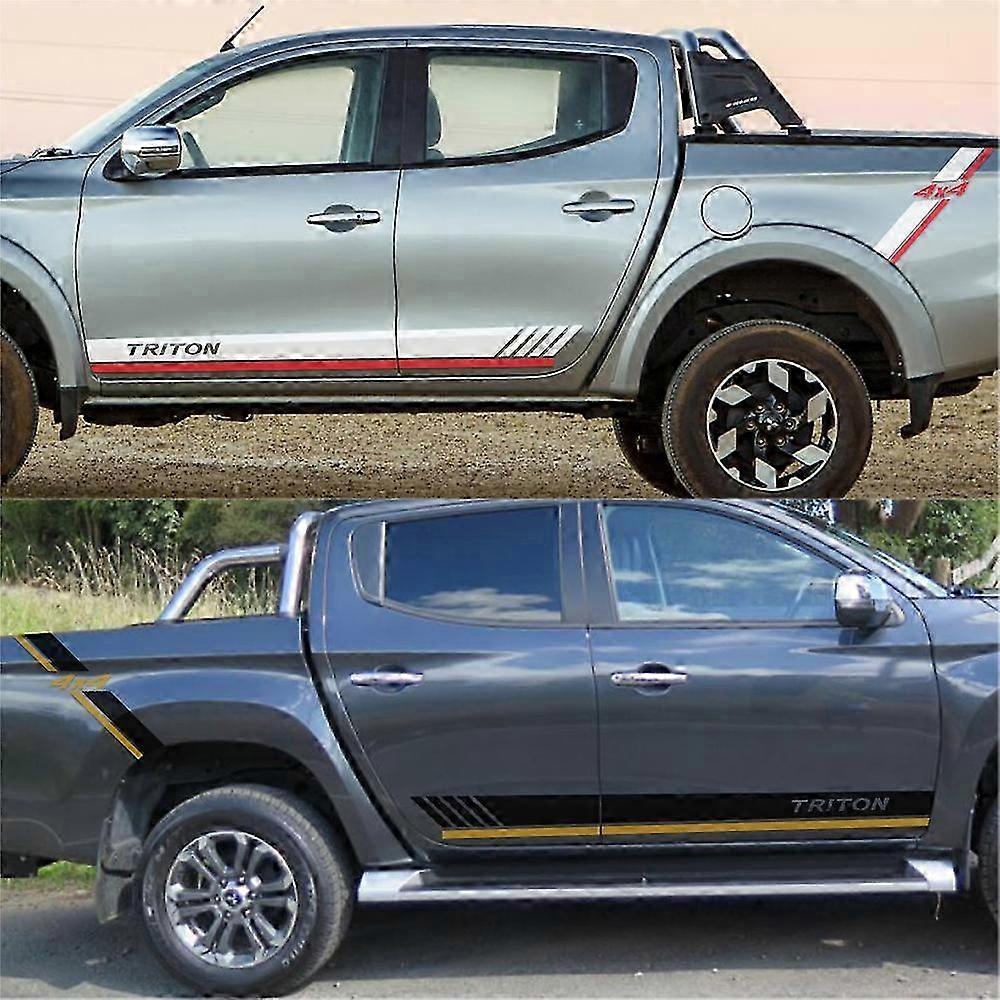 4Pcs Car Stickers Side Door Rear Trunk 4X4 Stripe Graphics For ...